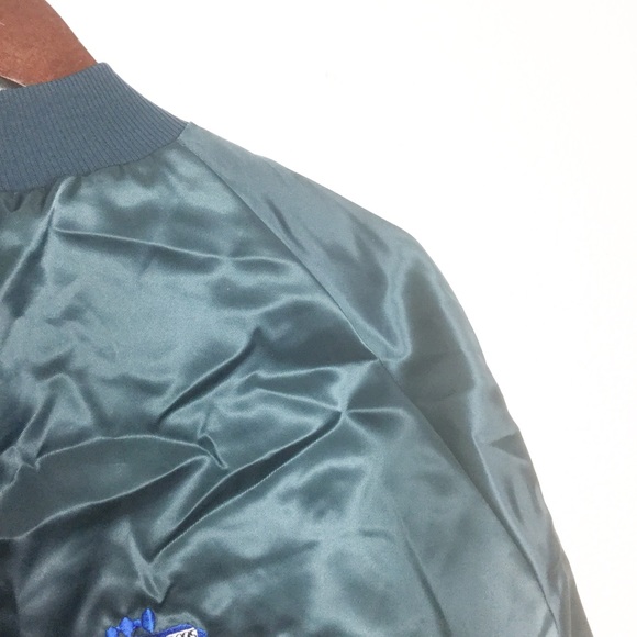 Vintage | Jackets & Coats | Rare Vintage Csx Train Teal Satin Bomber ...